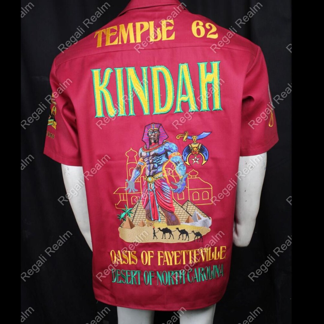 Shriner Walking Shirt Custom, Kinda Temple Embroidered Uniform, Noble ...