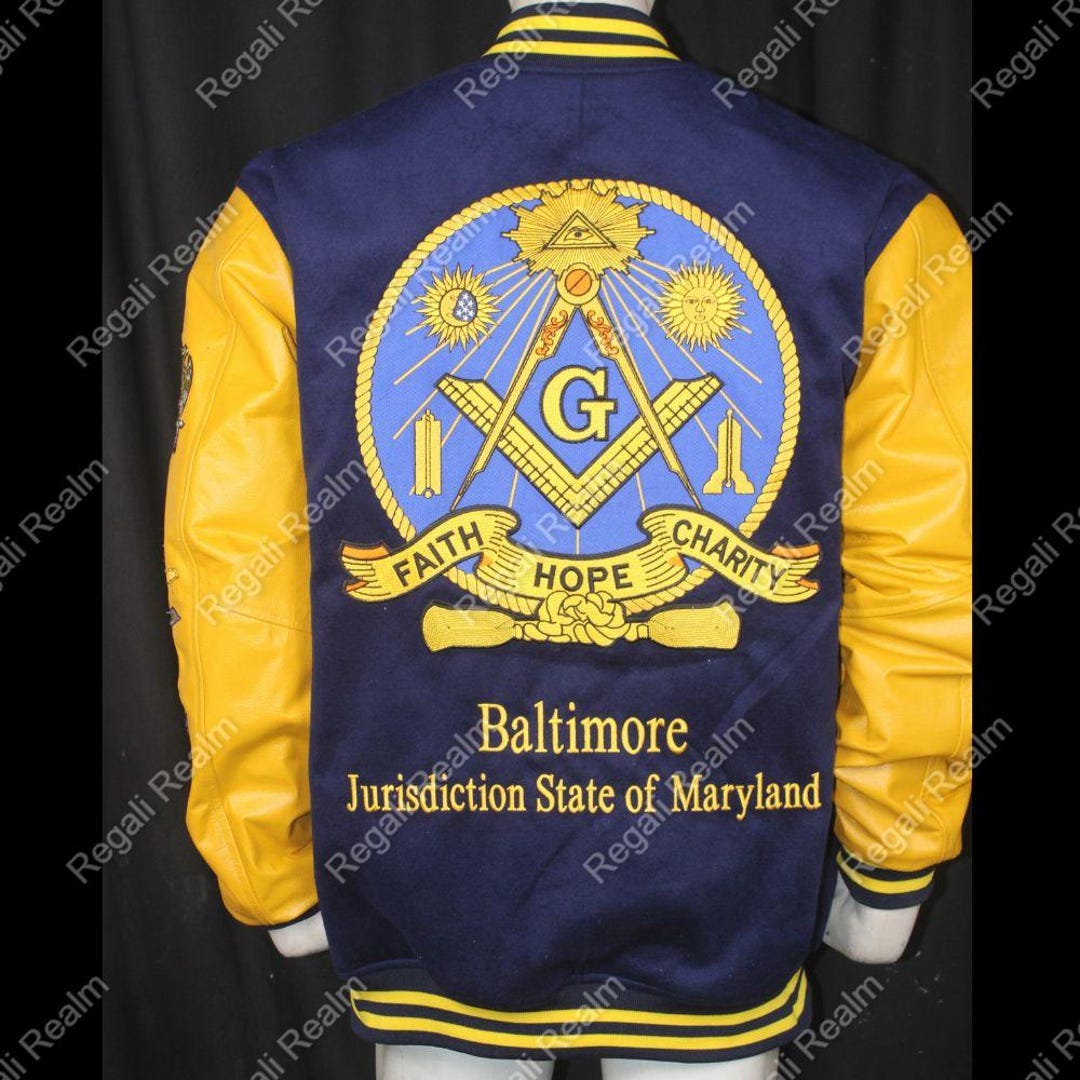Masonic Jacket Custom Embroidery Benjamin F. Chisolm Lodge Varsity - Etsy