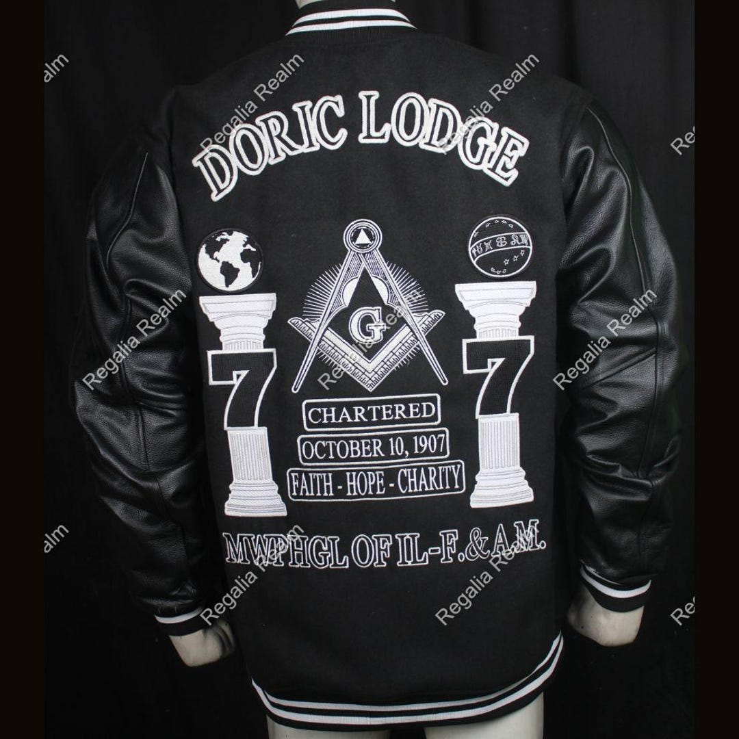 Masonic Varsity Jacket Custom Embroidery Doric Lodge Varsity for ...