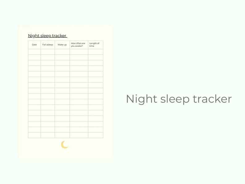 Baby Sleep Log PDF | Printable Sleep Tracker | Daily & Weekly Overview ...