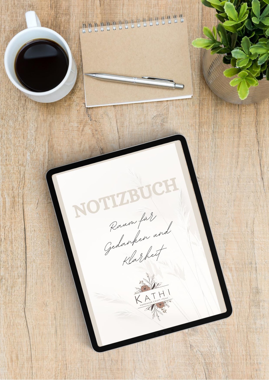 Minimalist and Calm Digital Notebook With Clickable Tabs, Portrait ...