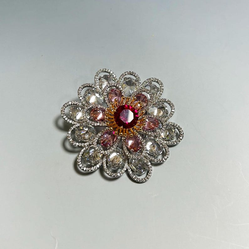 Austrian Crystal Petal Brooch, Flower Crystal Pin, Suit Accessories ...