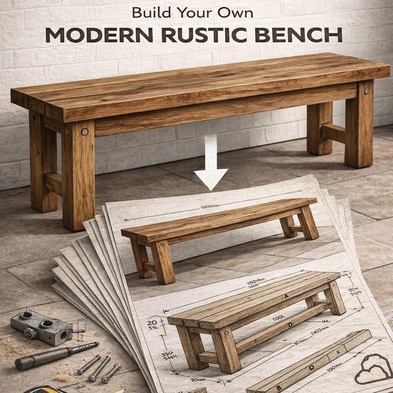 Rustic Bench - Etsy