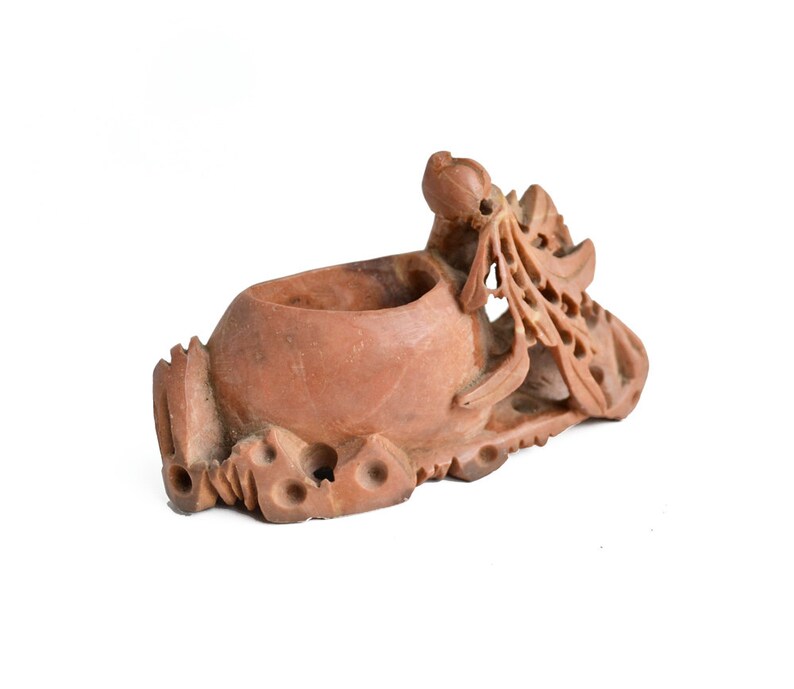 Antique Chinese soap stone ink well brush washer and holder | Etsy