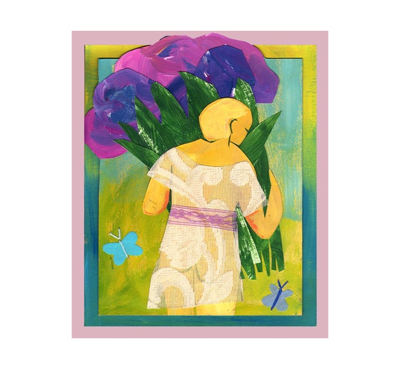 Girl With Hydrangea PRINT 8x10 by Elizabeth Rosen - Etsy