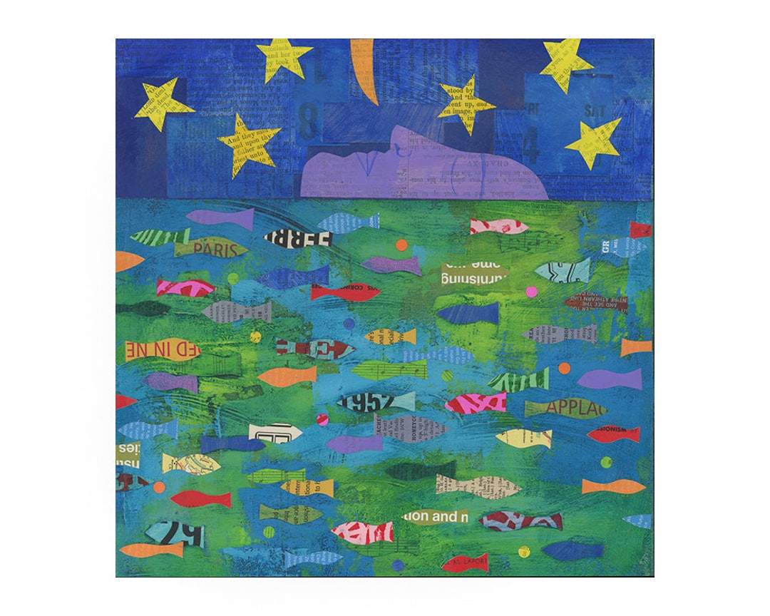 ORIGINAL 11x14 PAINTING, FAITH, Fish Art, Fish Painting, Nursery Art ...