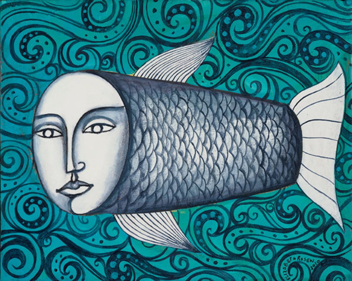 8x10 PRINT of Fish Woman Mermaid Swimming in Ocean by - Etsy