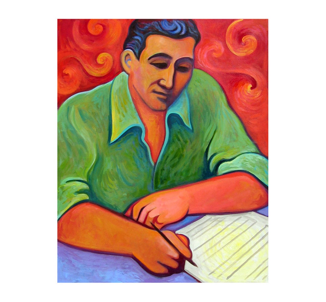 Original 24x30 Portrait of Leonard Bernstein From Published Kids Book ...