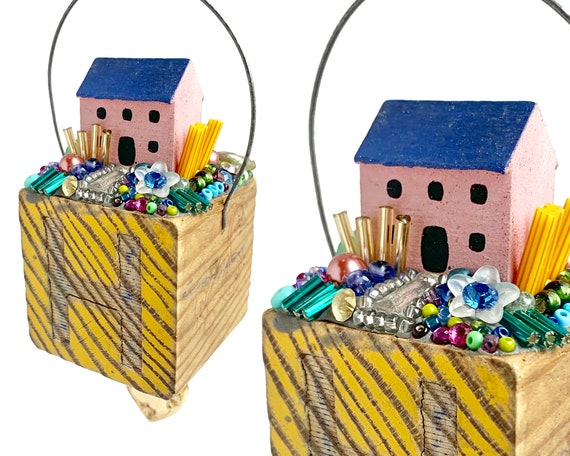 Assemblage Art House Ornament House Warming Gift Our First - Etsy