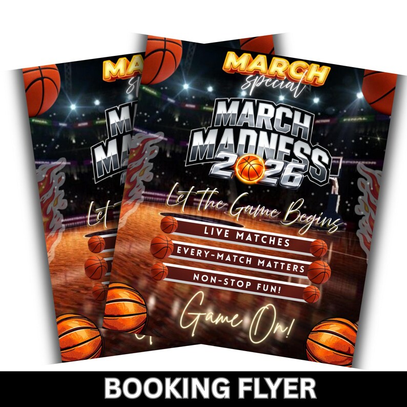 March Madness 2026 Basketball Flyer, Live Matches Invite, Non-stop Fun ...