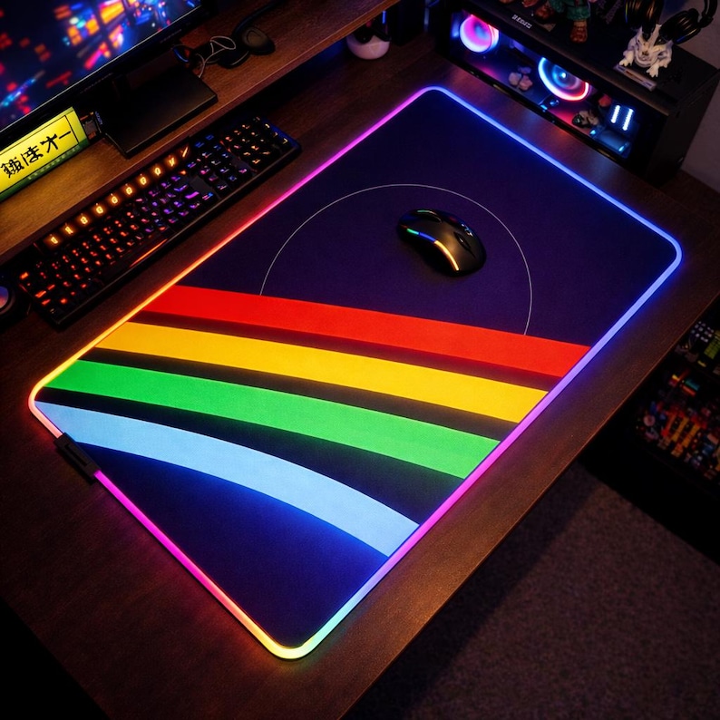 RGB Gaming Mouse Pad Arc Raiders Style XXL Desk Mat | Rainbow LED ...