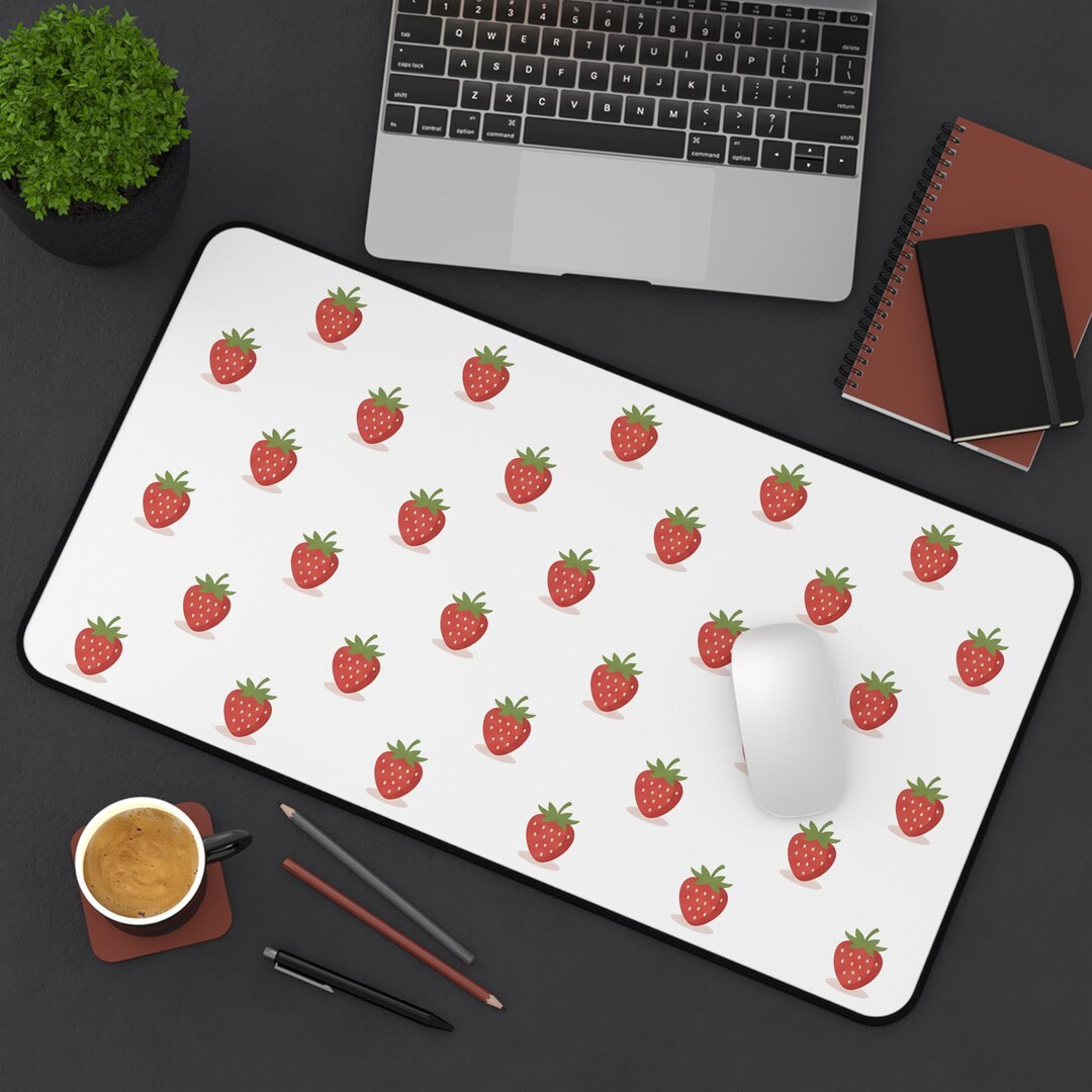 Strawberry Desk Mat | Office & Gaming Accessory, Non-slip - Etsy
