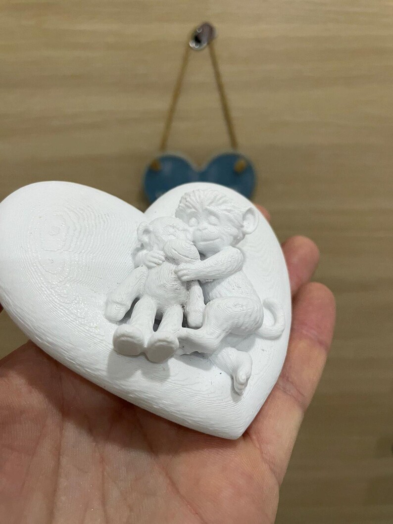 Punch Monkey Heart Edition 3D Printable STL File – Hugging Monkeys ...