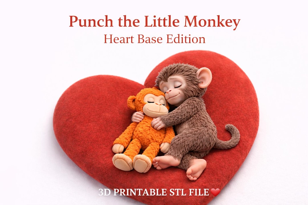 Punch Monkey Heart Edition 3D Printable STL File – Hugging Monkeys ...