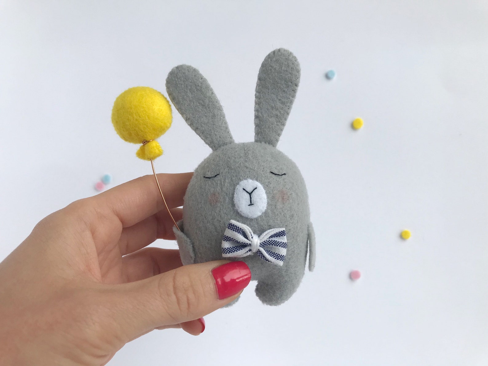 Stuffed Bunny Toy With A Balloon Bunny Rabbit Toy Felt - Etsy