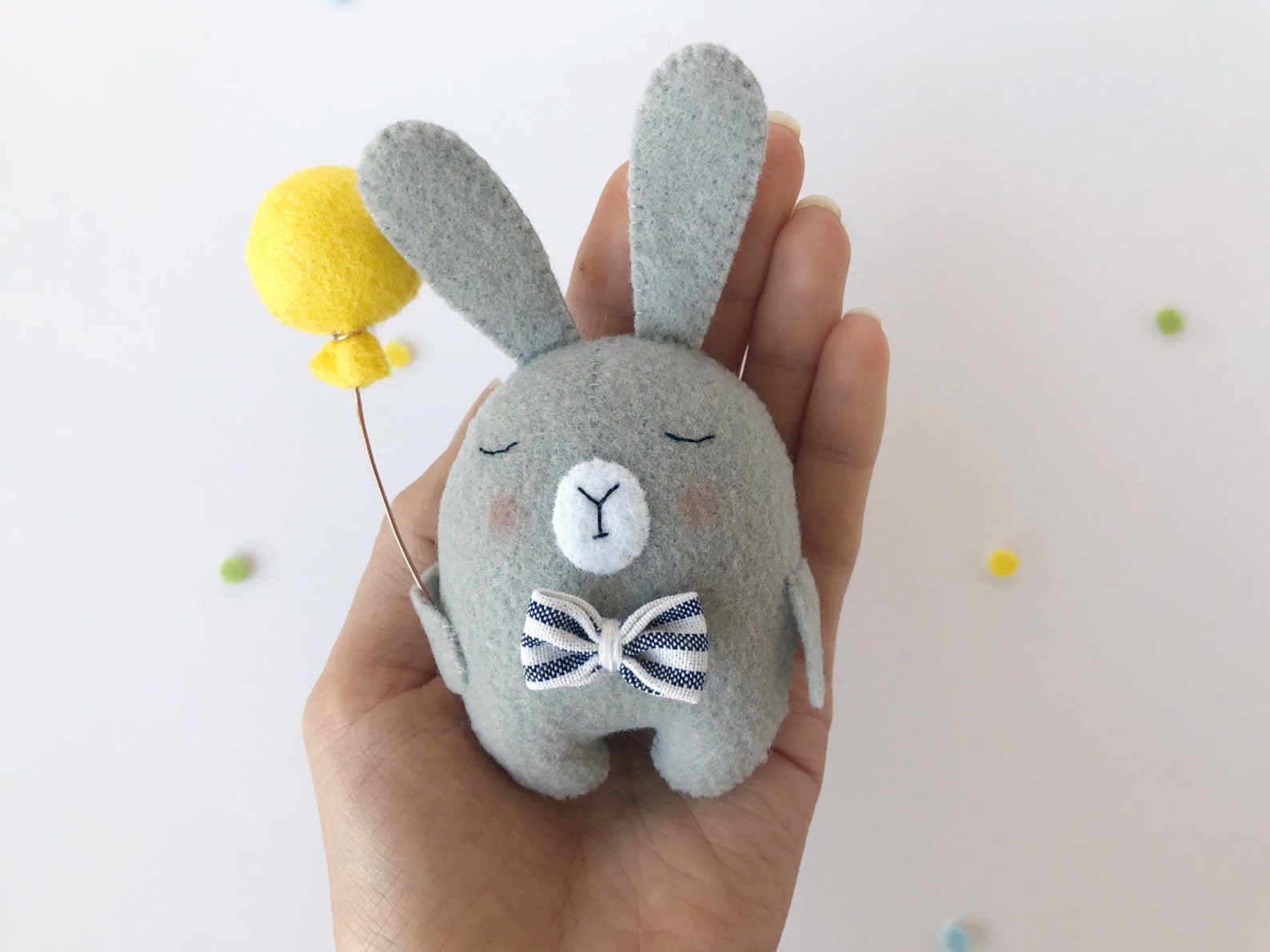 Stuffed Bunny Toy With A Balloon Bunny Rabbit Toy Felt - Etsy