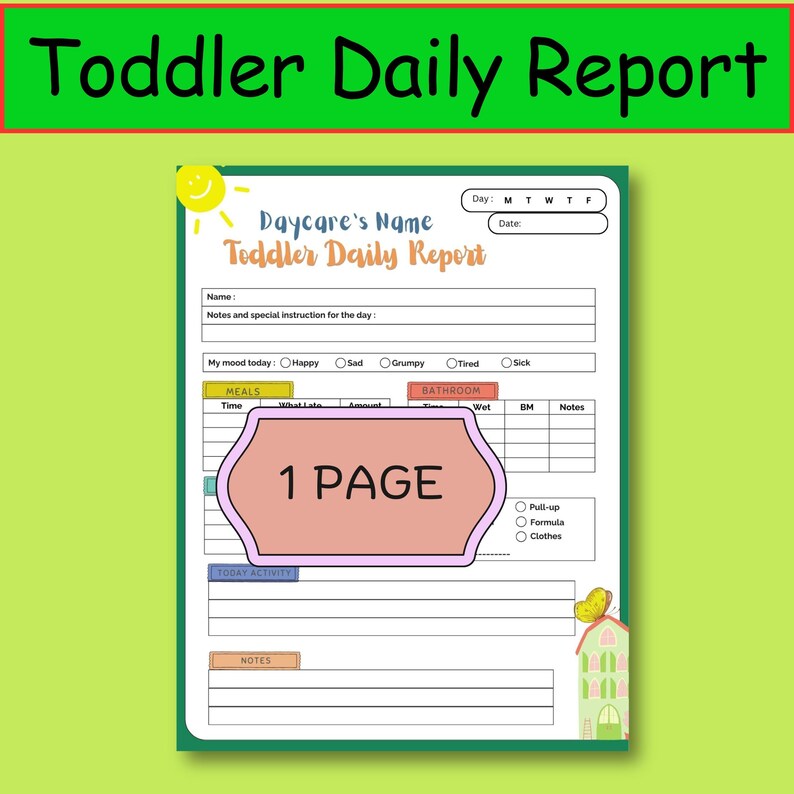 Editable Daycare Daily Report Forms Bundle (infant & Toddler) - Etsy