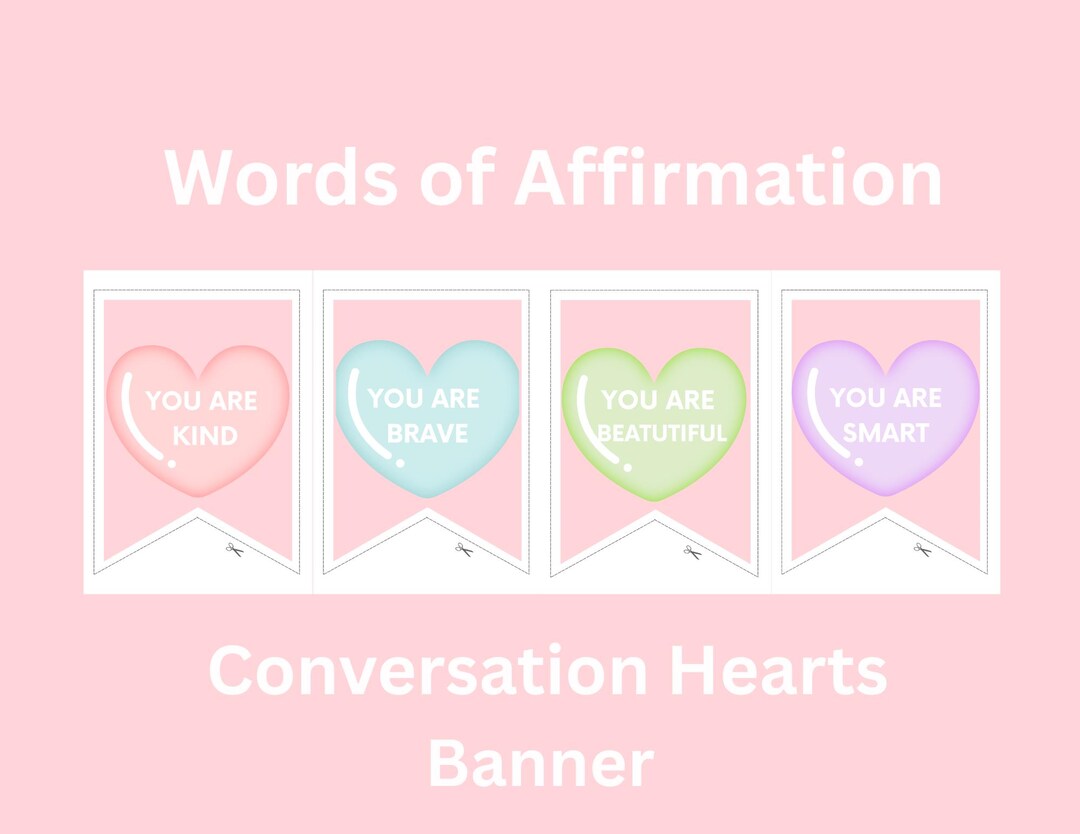 Valentines Bulletin Board Banner Conversation Hearts Words of ...