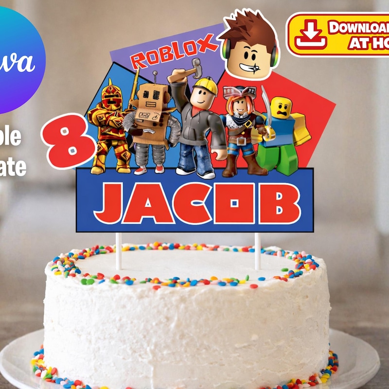 Roblox Cake Topper Canva - Etsy UK
