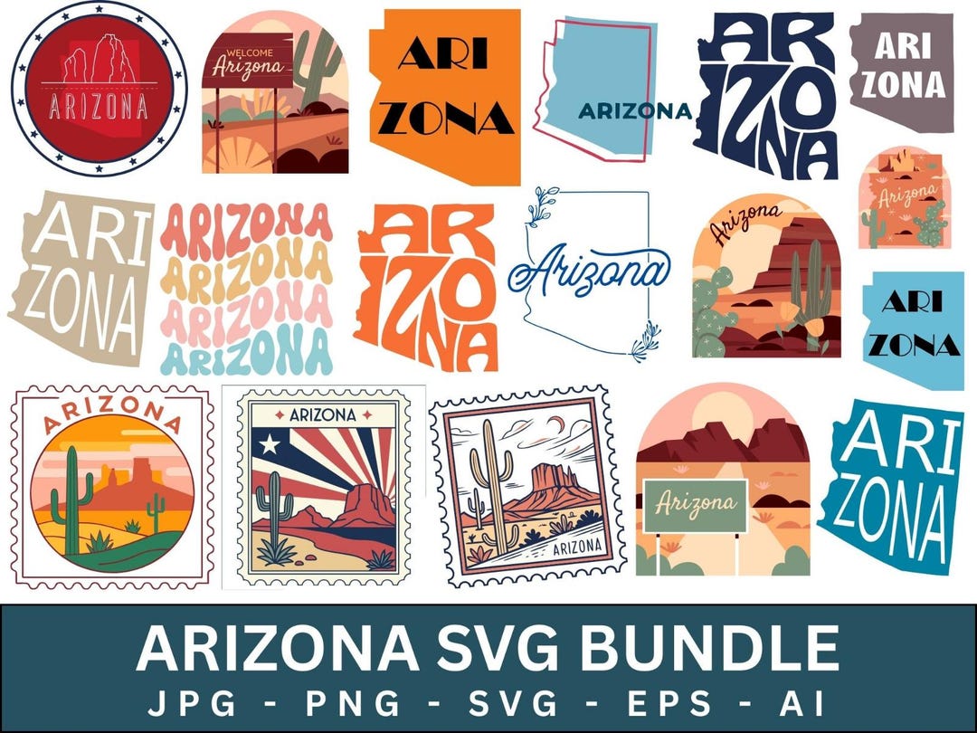 Arizona SVG Bundle, Desert Life & Grand Canyon State Quotes, USA State ...