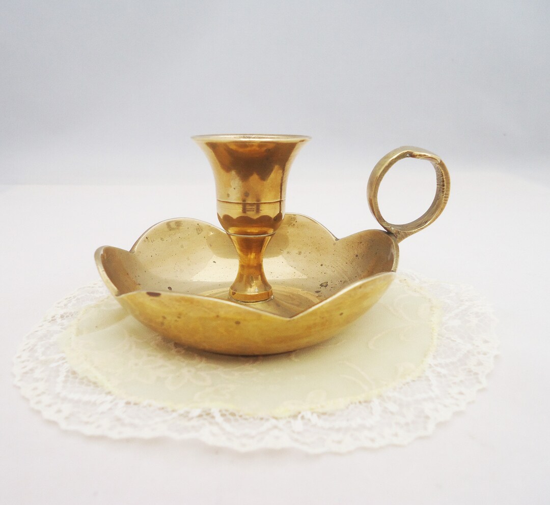 Brass Candlestick Holder Vintage Chamber Candle Holder - Etsy