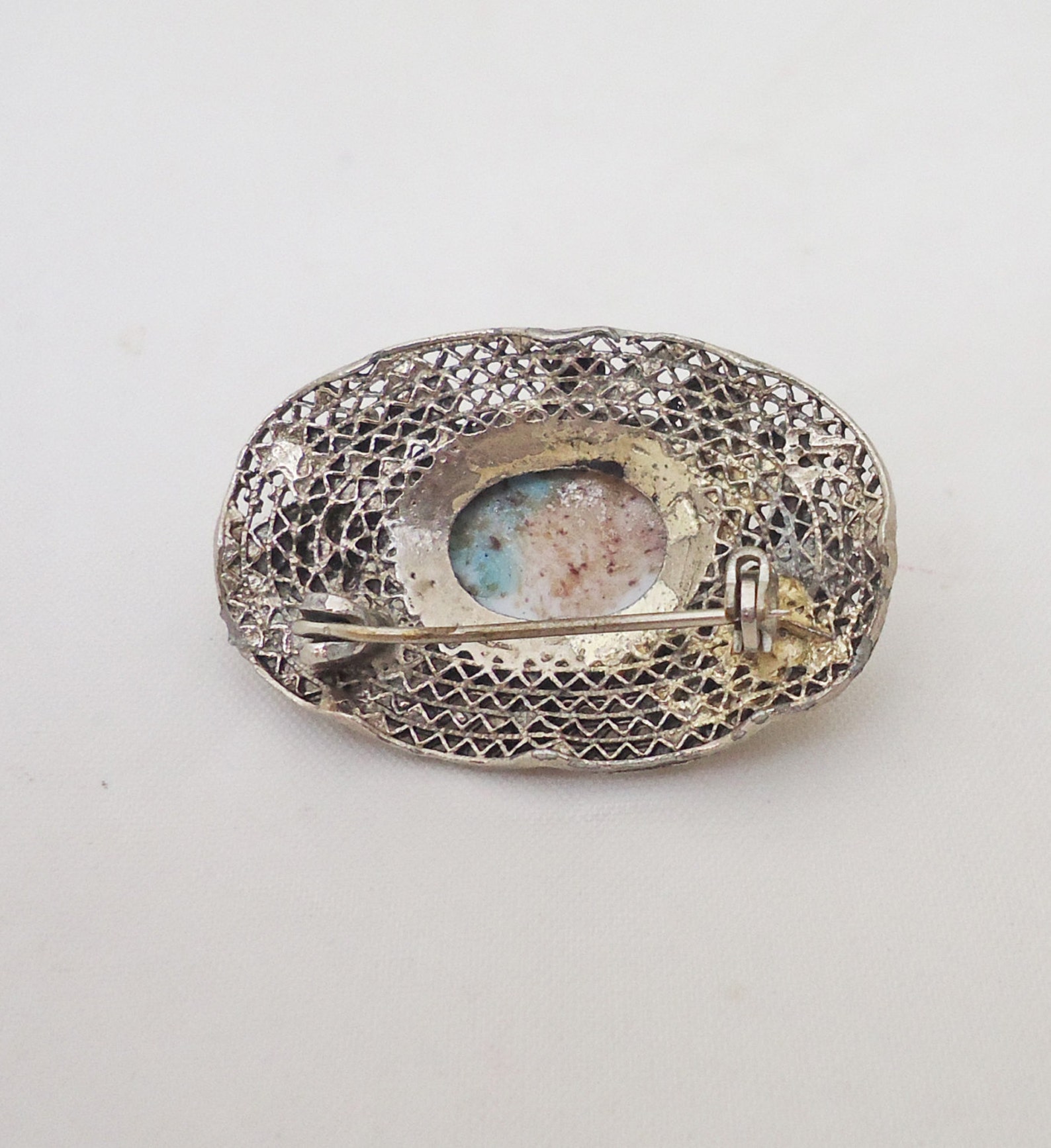 Vintage Brooch Silver Tone Brooch With Gemstone Retro - Etsy