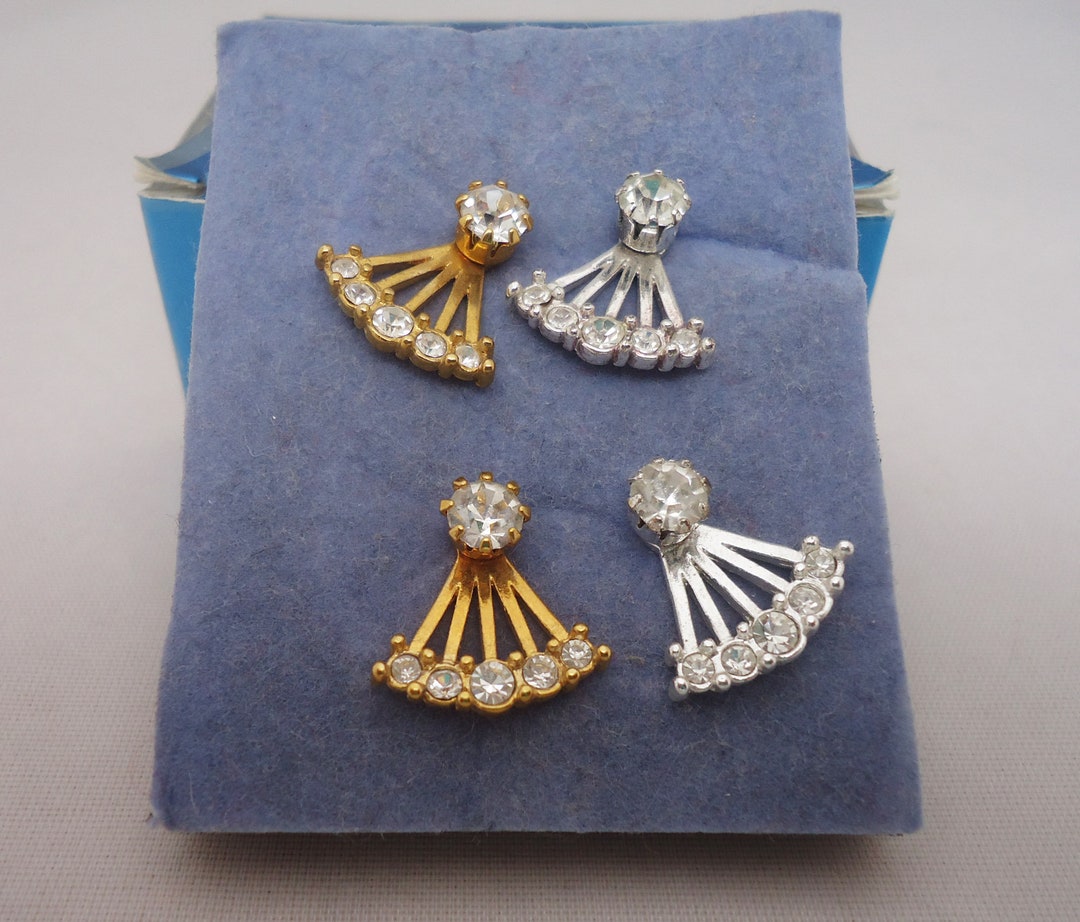 Avon Fan Earrings: Gold & Silver Plated, Two-way Design - Etsy