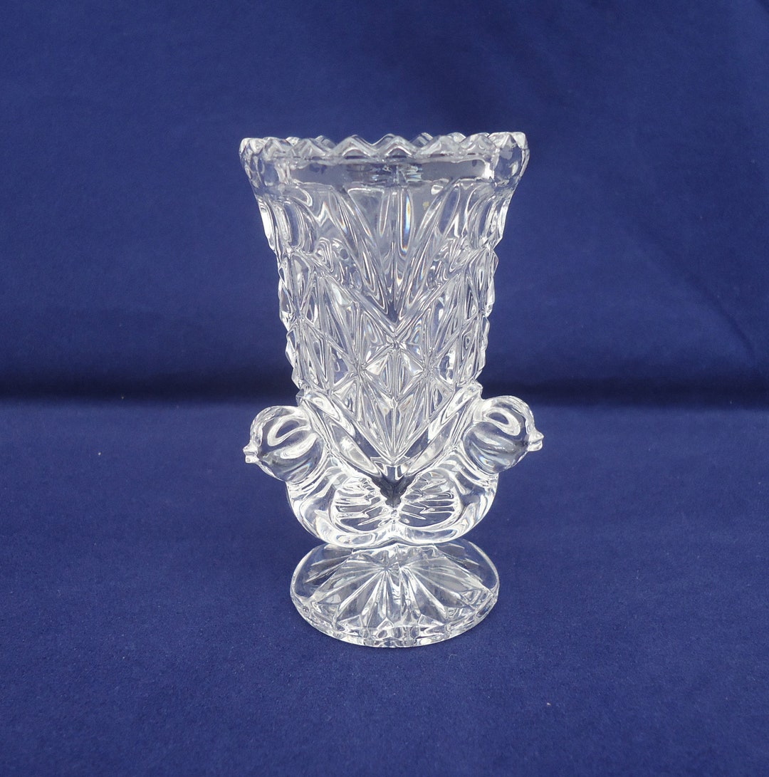 Vintage Hofbauer Byrdes Miniature Vase, German Clear Crystal Byrdes ...