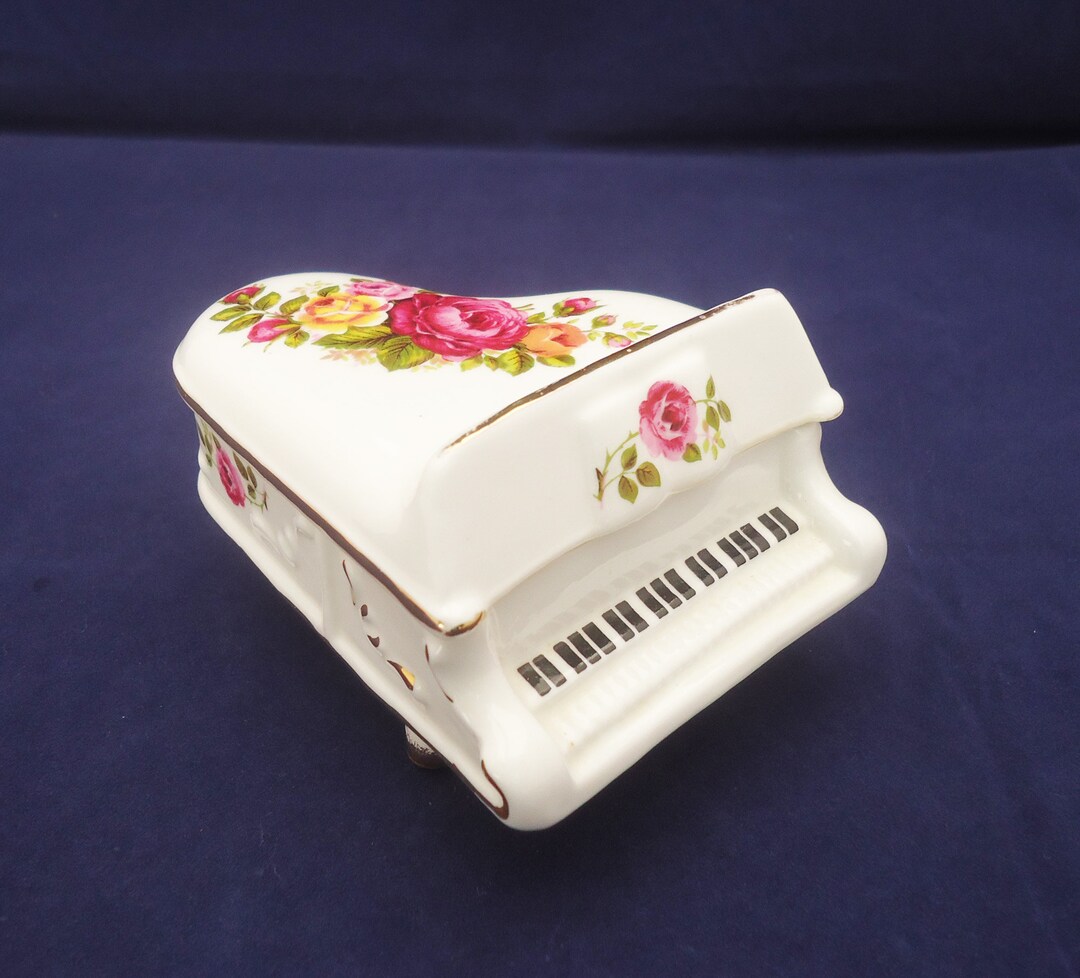 Vintage cottage Rose Fine Bone China Grand Piano - Etsy
