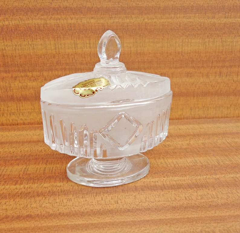 Vintage Lead Crystal Footed Trinket Box Satin Crystal Jewelry - Etsy