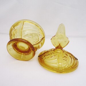 Amber Glass Trinket Box, Amber Glass Jewellery Box, Amber Glass Powder ...