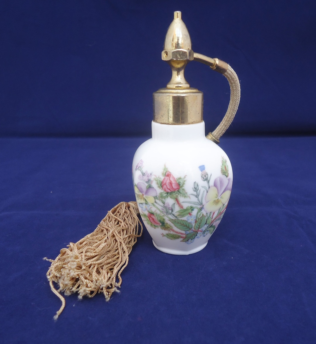 Vintage Aynsley ‘wild Tudor’ Perfume Bottle and Atomiser -floral Design ...