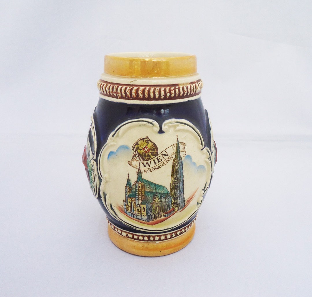 Original King Beer Stein, Vintage German Beer Stein, Barrel Beer Mug ...