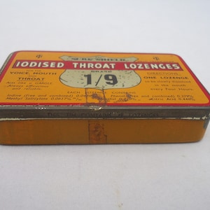 Vintage Lodised Throat Lozenges Pastilles Tin, Sure Shield Iodised ...