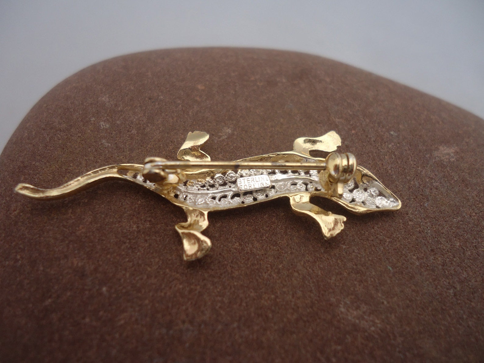 Sterling Silver Lizard Brooch Filigree Sterling Silver Lizard - Etsy