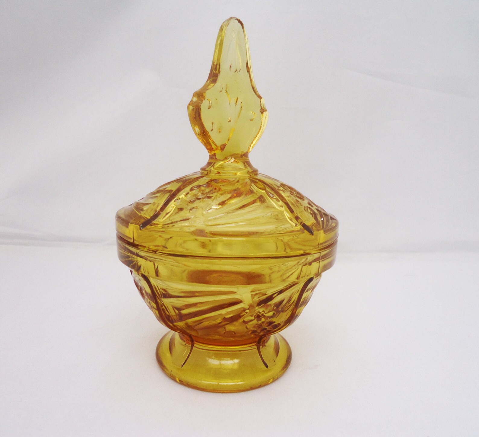 Amber Glass Trinket Box Amber Glass Jewellery Box Amber - Etsy UK