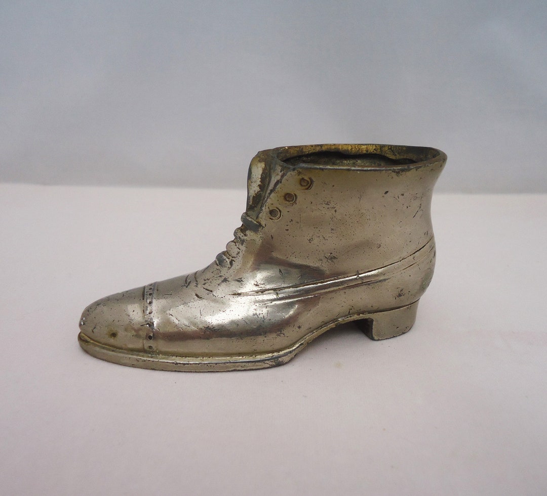 Vintage Brass Boot, Metal Small Ashtray in Shoe Shaped, Matches Holder ...