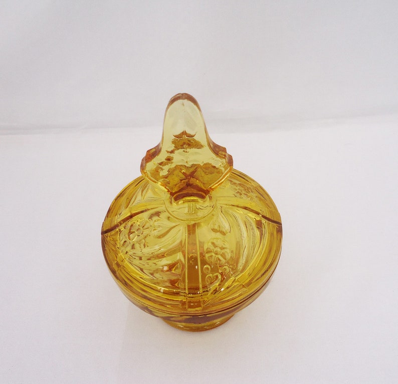 Amber Glass Trinket Box Amber Glass Jewellery Box Amber | Etsy UK