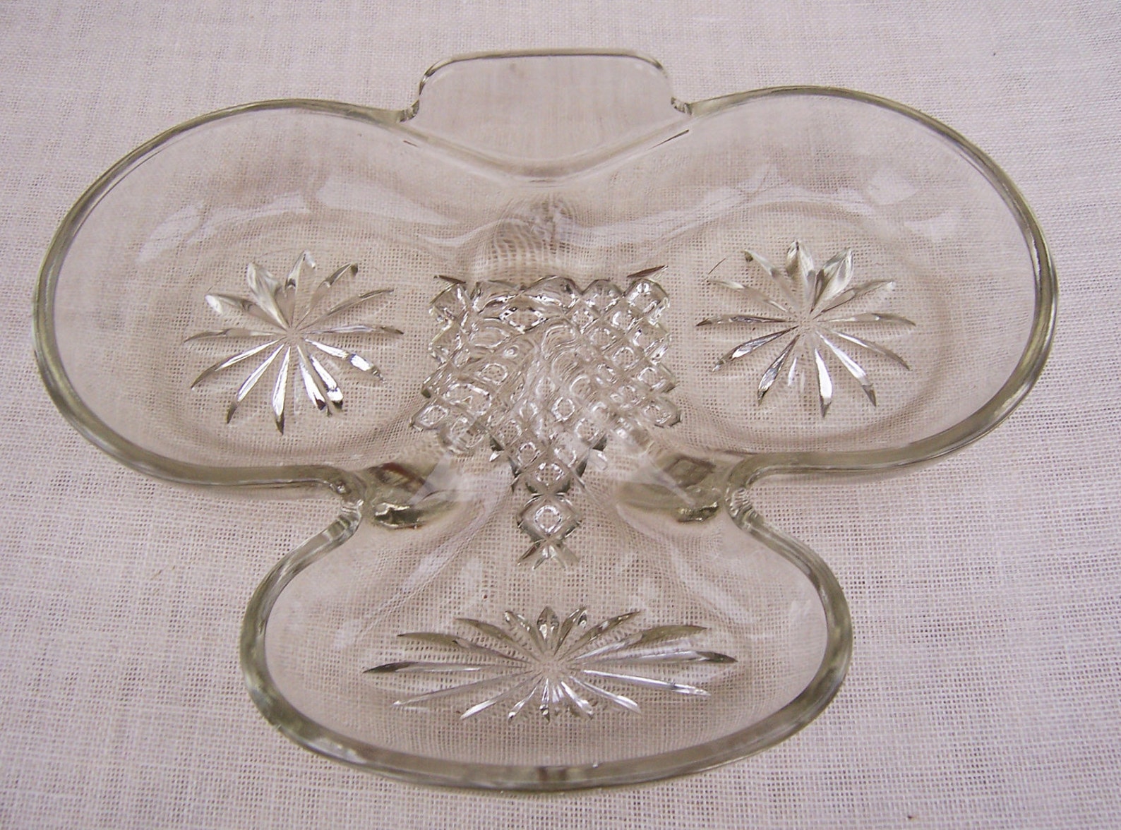Vintage Clear Glass 3 Section Serving Tray/dish - Etsy UK
