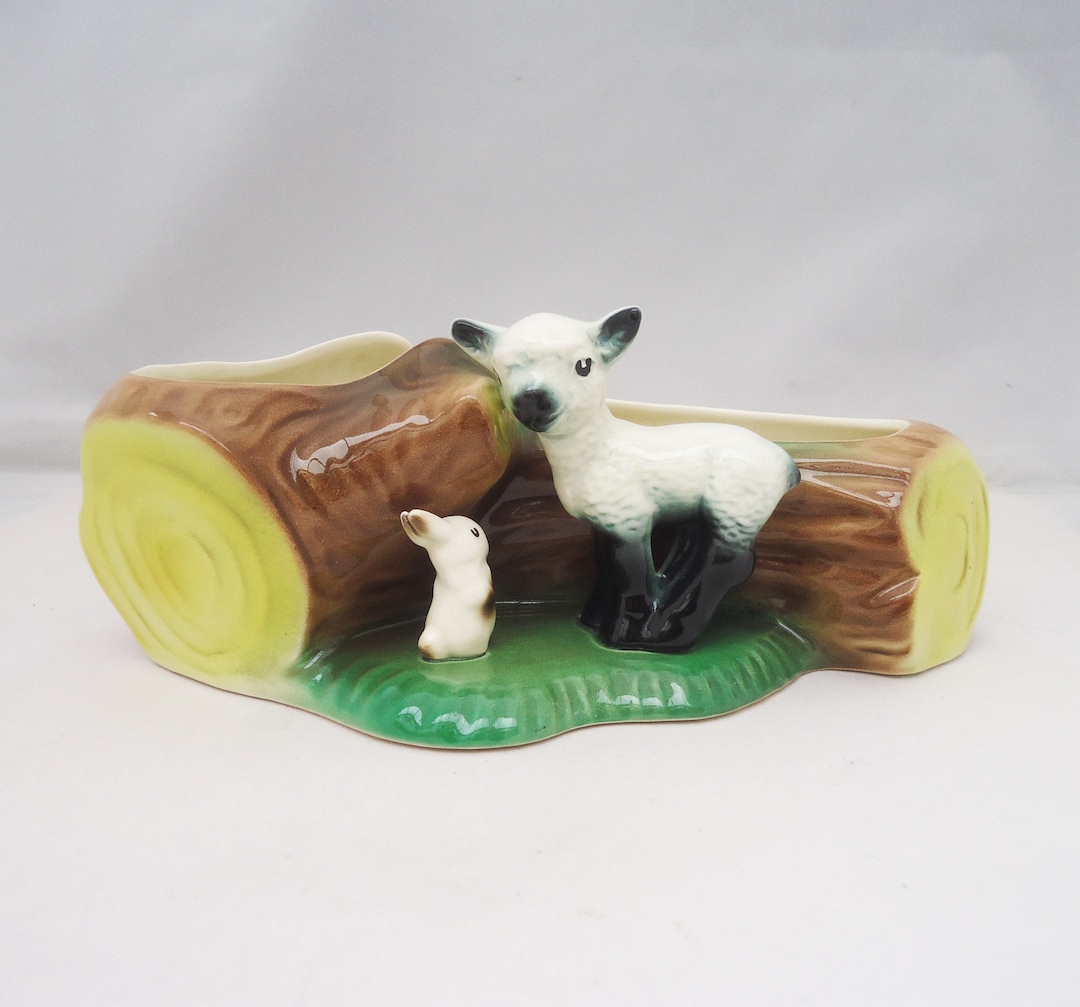 Hornsea Pottery Lamb and Rabbit Posy Vase, Hornsea Lamb and Rabbit ...