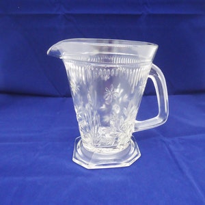 Clear Glass Pitcher, English Cut Glass, Stars and Flowers Pattern ...