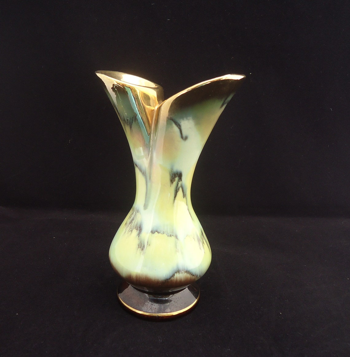 West German Ceramic Vase German Drip Glaze Vase Double Flute - Etsy UK