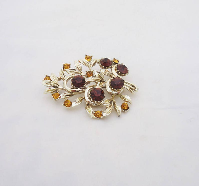 Vintage Rhinestone Brooch Yellow and Amber Rhinestone Brooch - Etsy UK
