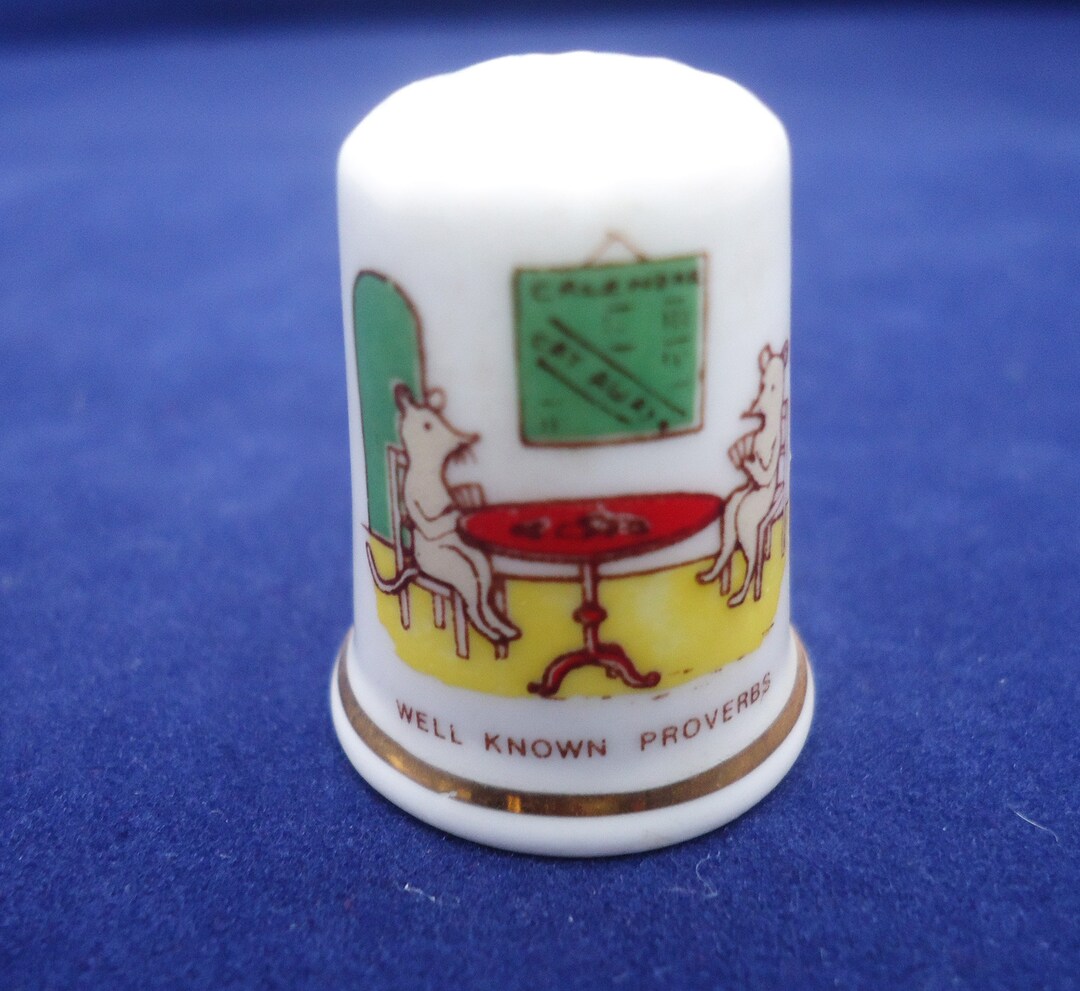 Fenton China Fingerhut, Fenton "Well Known Sprüche" Fingerhut "While ...