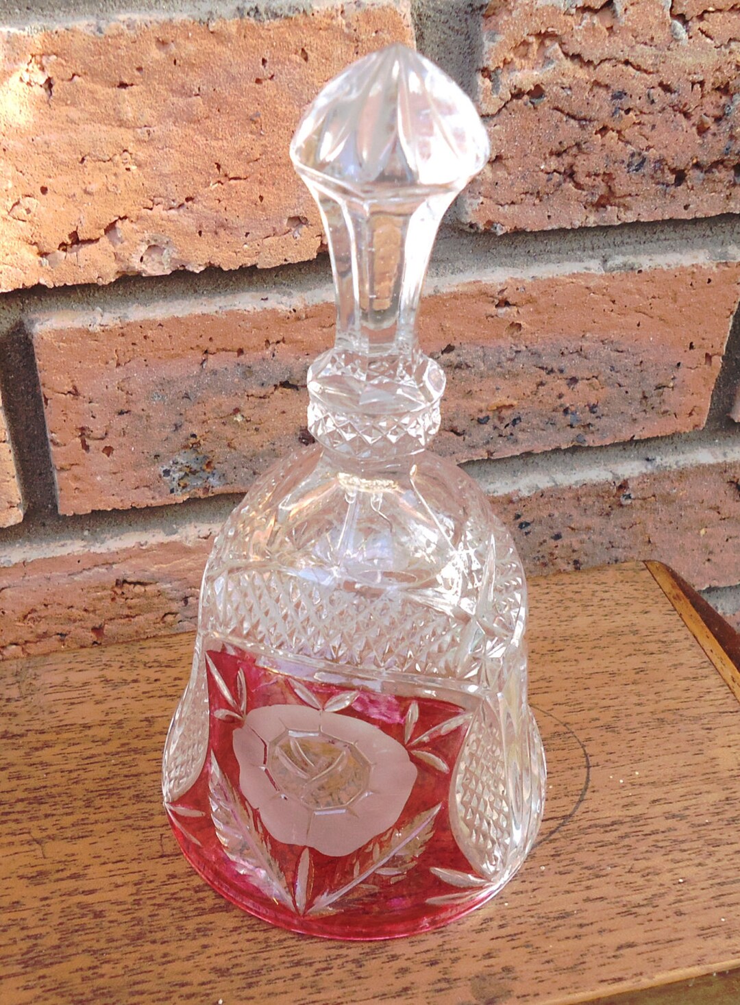 Vintage Enesco Rose Bell, West Germany Crystal Bell, 1980s, UK Seller ...