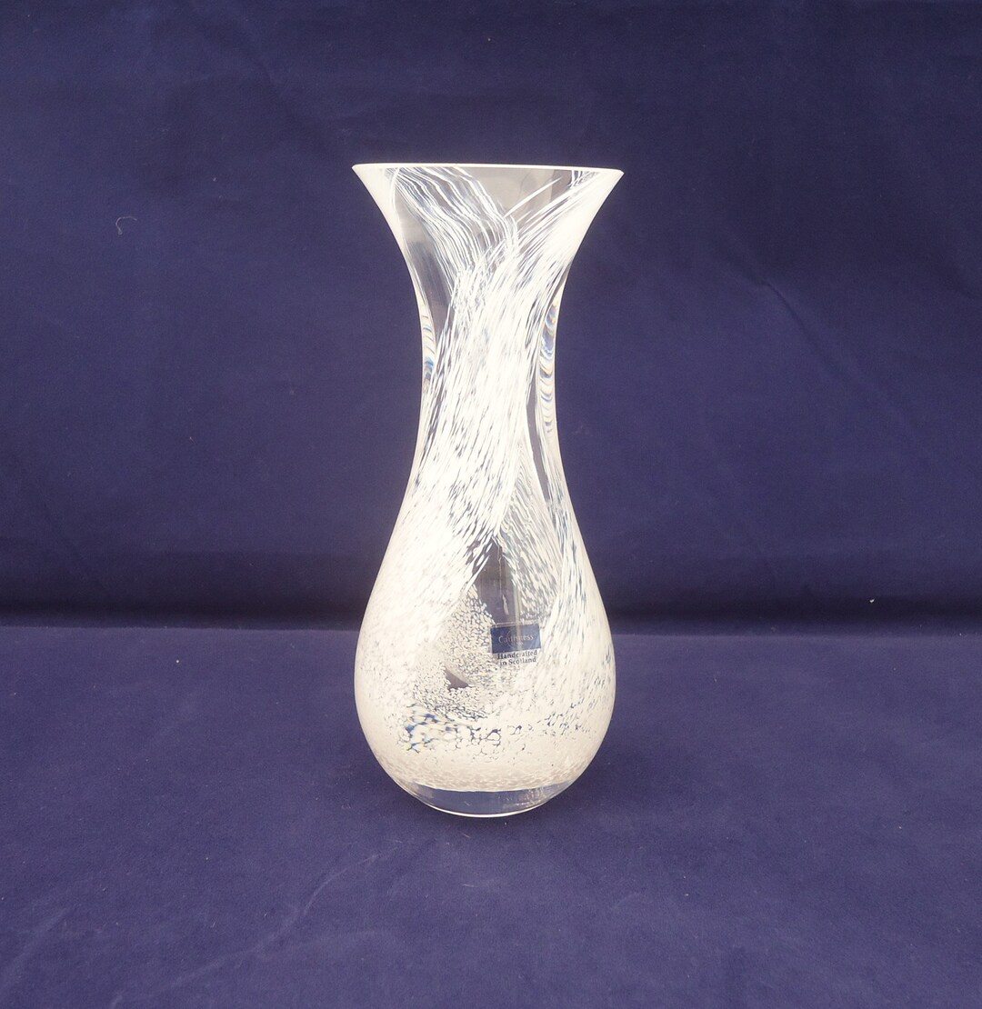 Caithness Glass Vase, White Caithness Vase, Caithness Bud Vase - Etsy UK