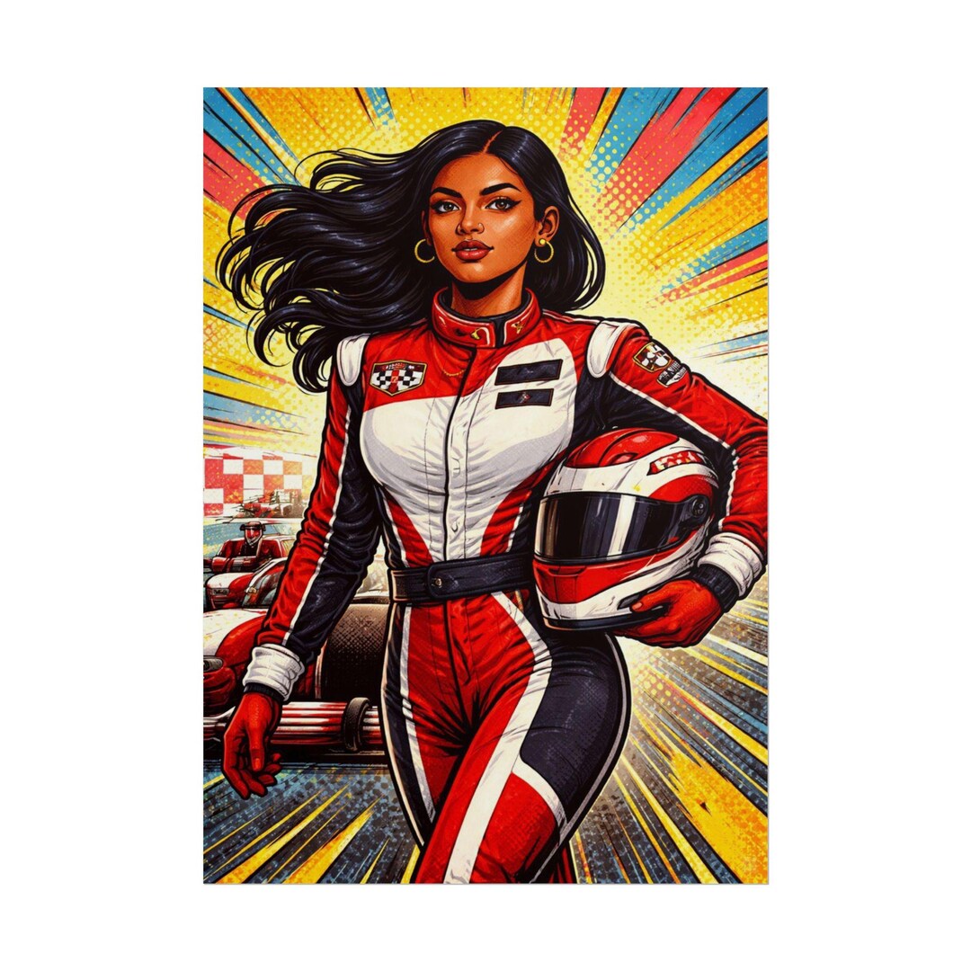 POLE POSITION - Female Racer Art Print (matte Poster) - Etsy