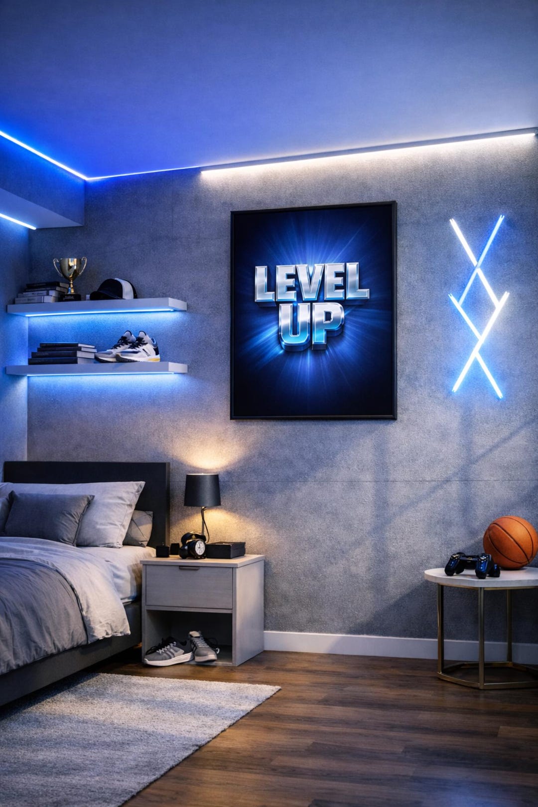 LEVEL UP Gaming Poster, Gamer Wall Art, Teen Room Decor, Motivational ...
