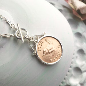 8th Anniversary Gift for Wife Using Vintage British Bronze Farthing ...