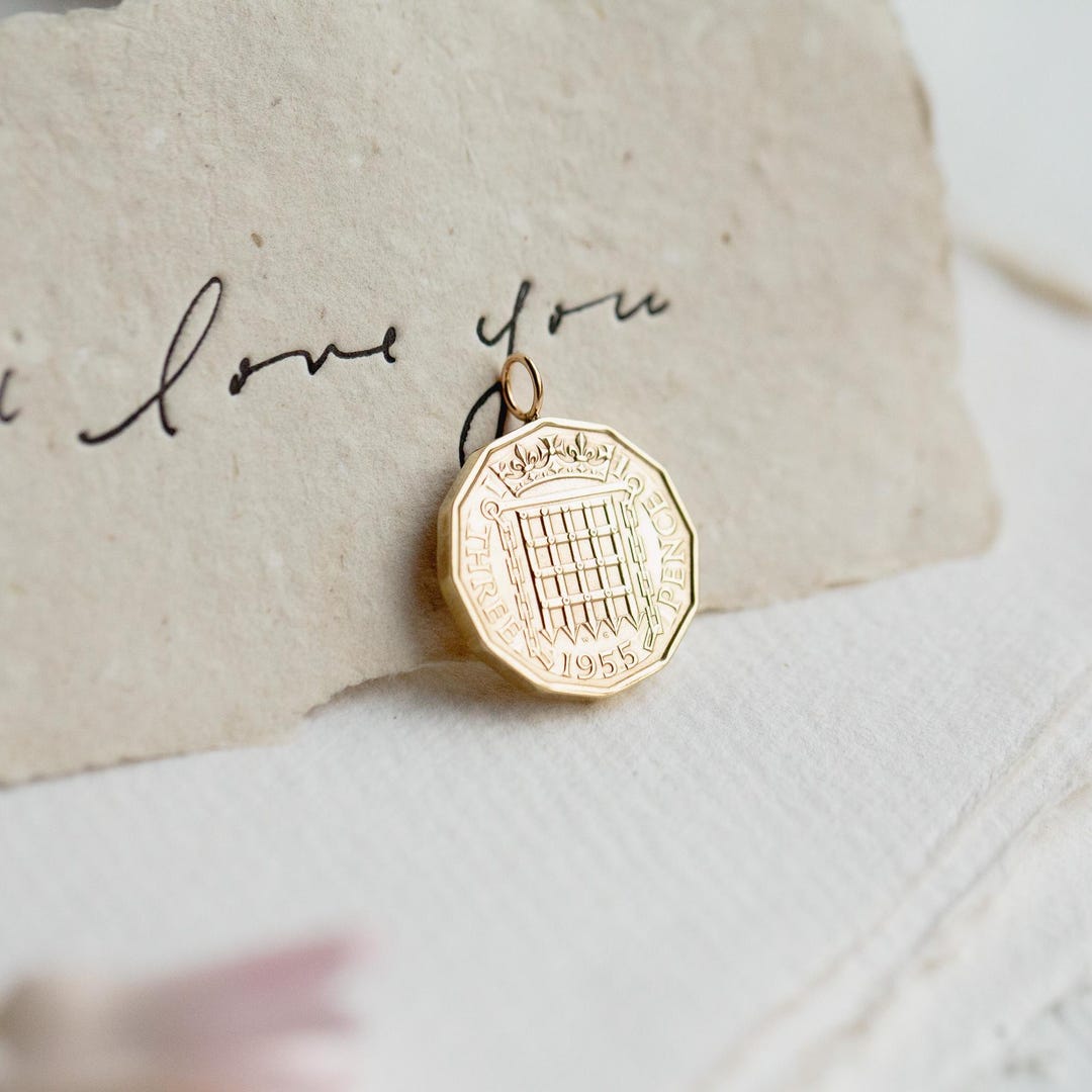 70th Birthday Three Pence Coin Charm Pendant With Elizabeth II Coin ...